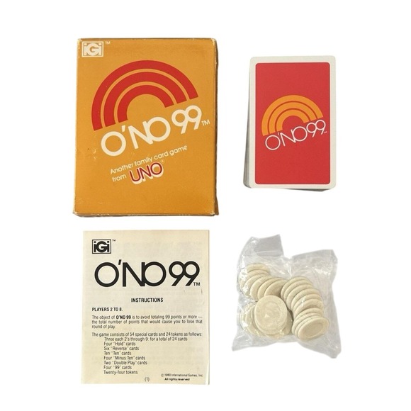 Games | Ono 99 Card Game By Intl Games Vintage 198 Edition Complete ...